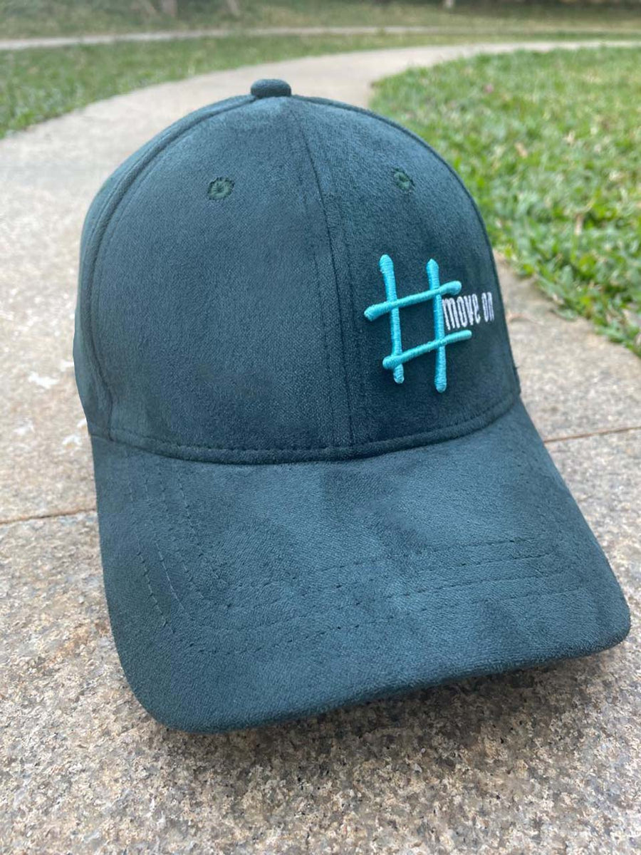 MOVE ON - Premium Embroidered Poly Cap (Bottle Green) – shugahdaddy